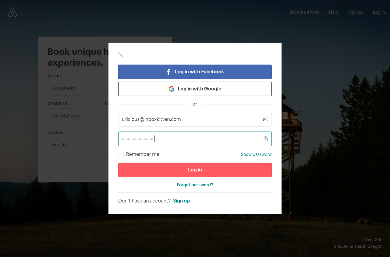 Airbnb Login
